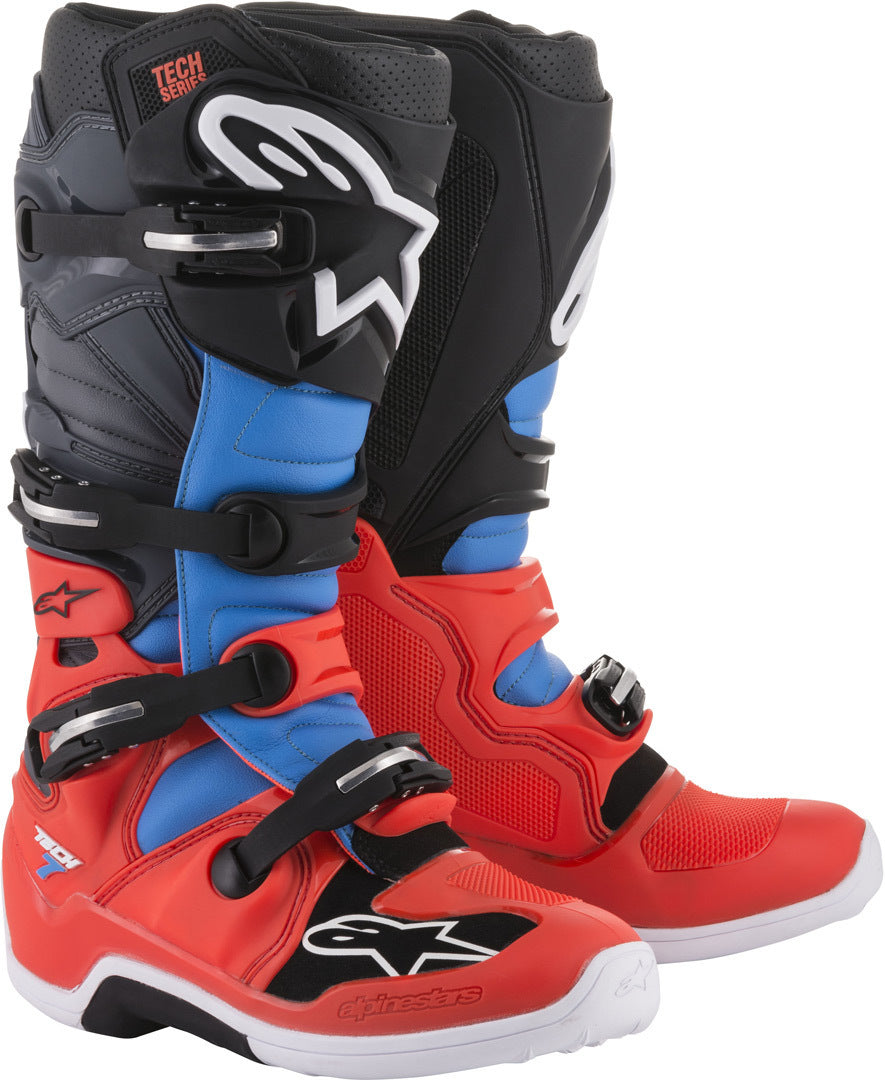 Alpinestars Tech 7 骑行靴 Tech 7 Motocross Boots Red/Black/Blue 红/灰/黑 | 越野自由