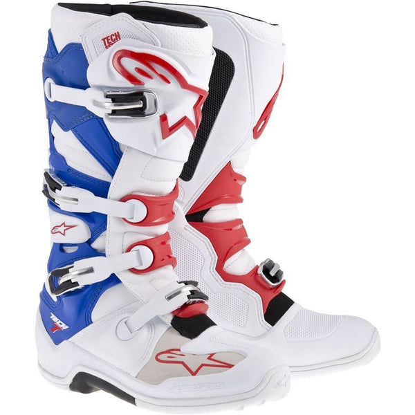ALPINESTARS 骑行靴 Tech 7 Motocross Boots White/Red/Blue | 越野自由